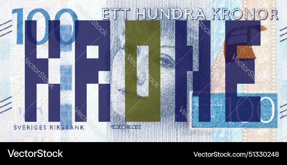 Obverse high polygonal pixel mosaic banknote 100 Vector Image