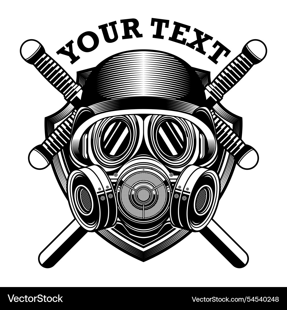 Police gas mask logo Royalty Free Vector Image