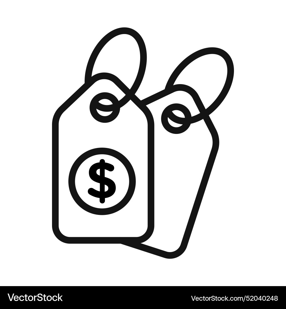 Price tag icon black and white sign Royalty Free Vector