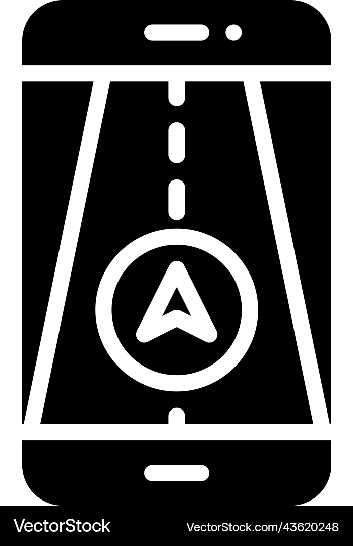 Road map on smartphone icon location Royalty Free Vector