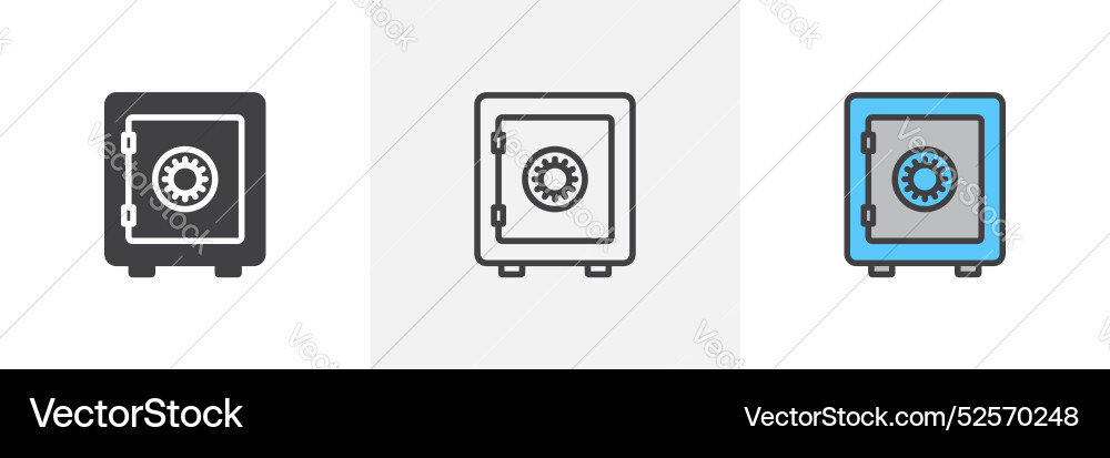 Safe icon set on white background Royalty Free Vector Image
