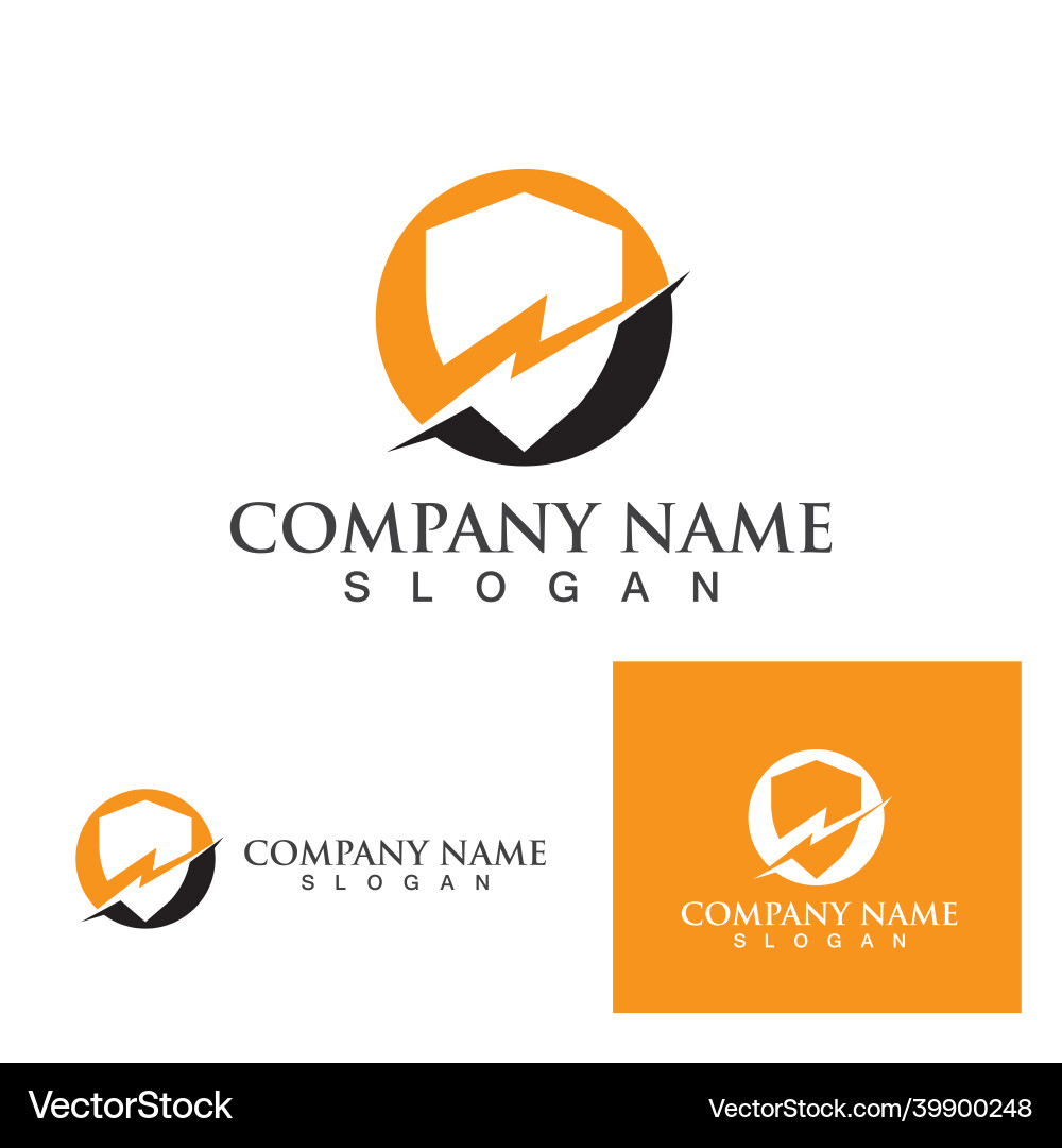 Security guard logo design shield Royalty Free Vector Image