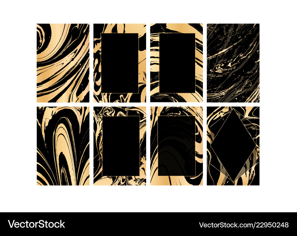 Set black and gold design template Royalty Free Vector Image
