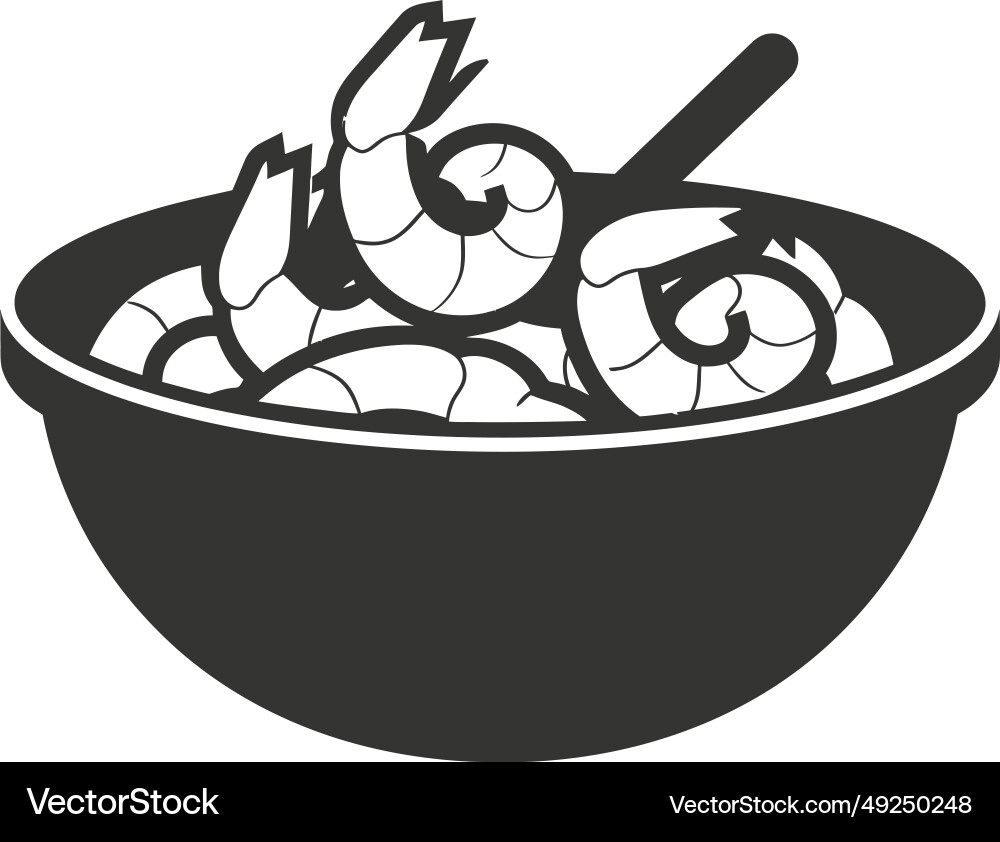 Shrimp stir fry icon Royalty Free Vector Image