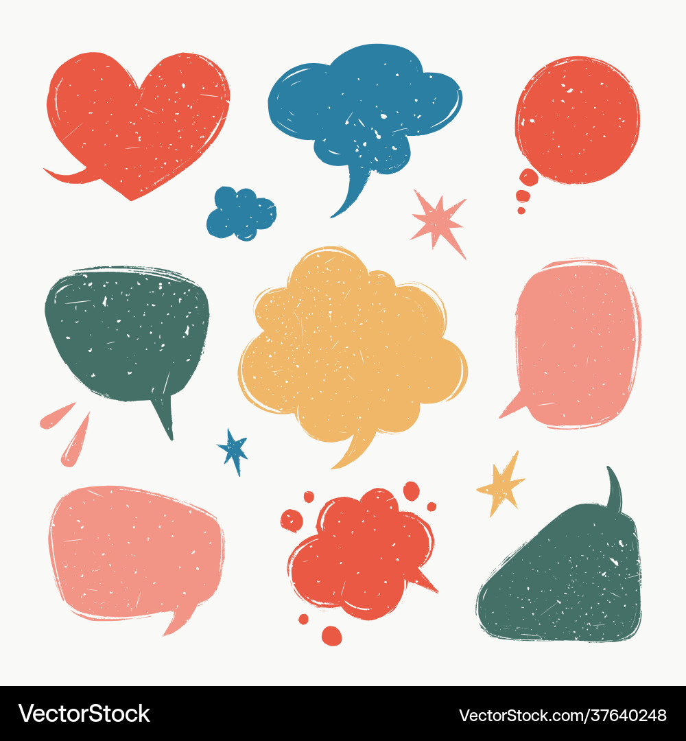 Speech bubbles set various talk balloon shapes Vector Image