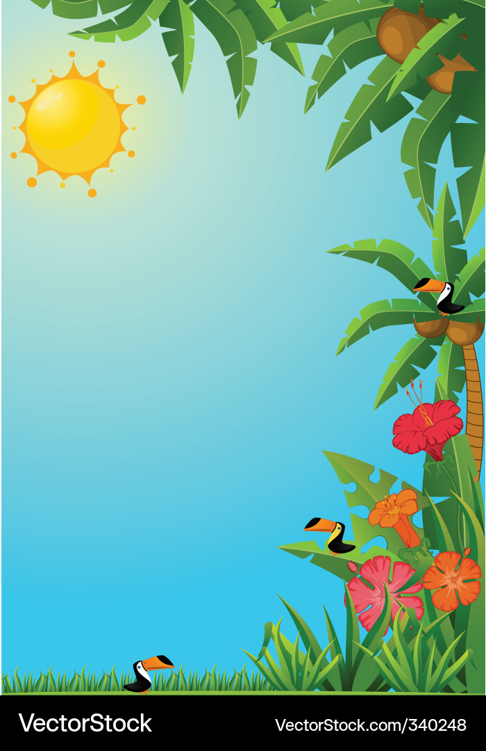 Tropical sunset Royalty Free Vector Image - VectorStock