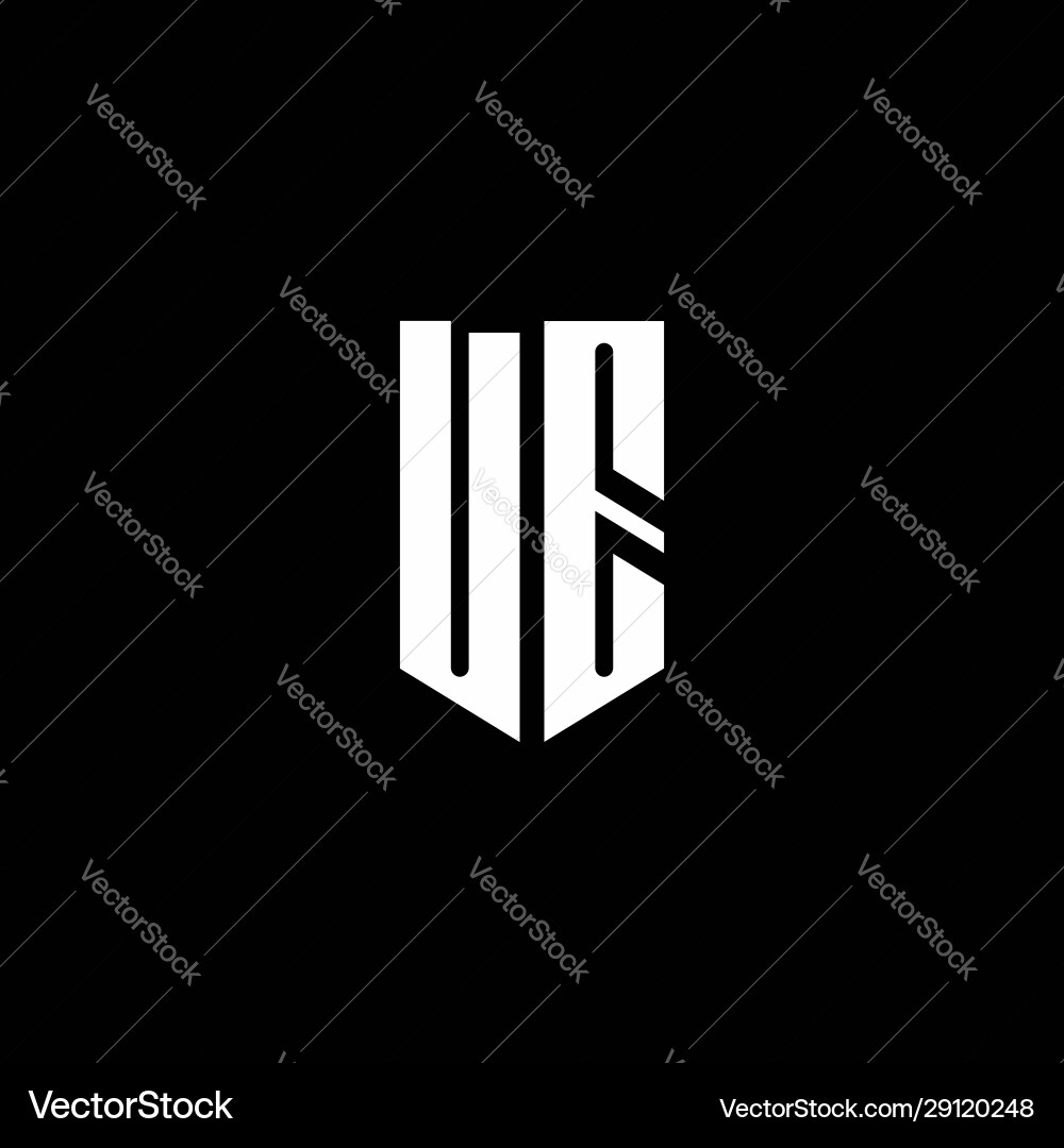 Ue logo monogram with emblem style isolated Vector Image