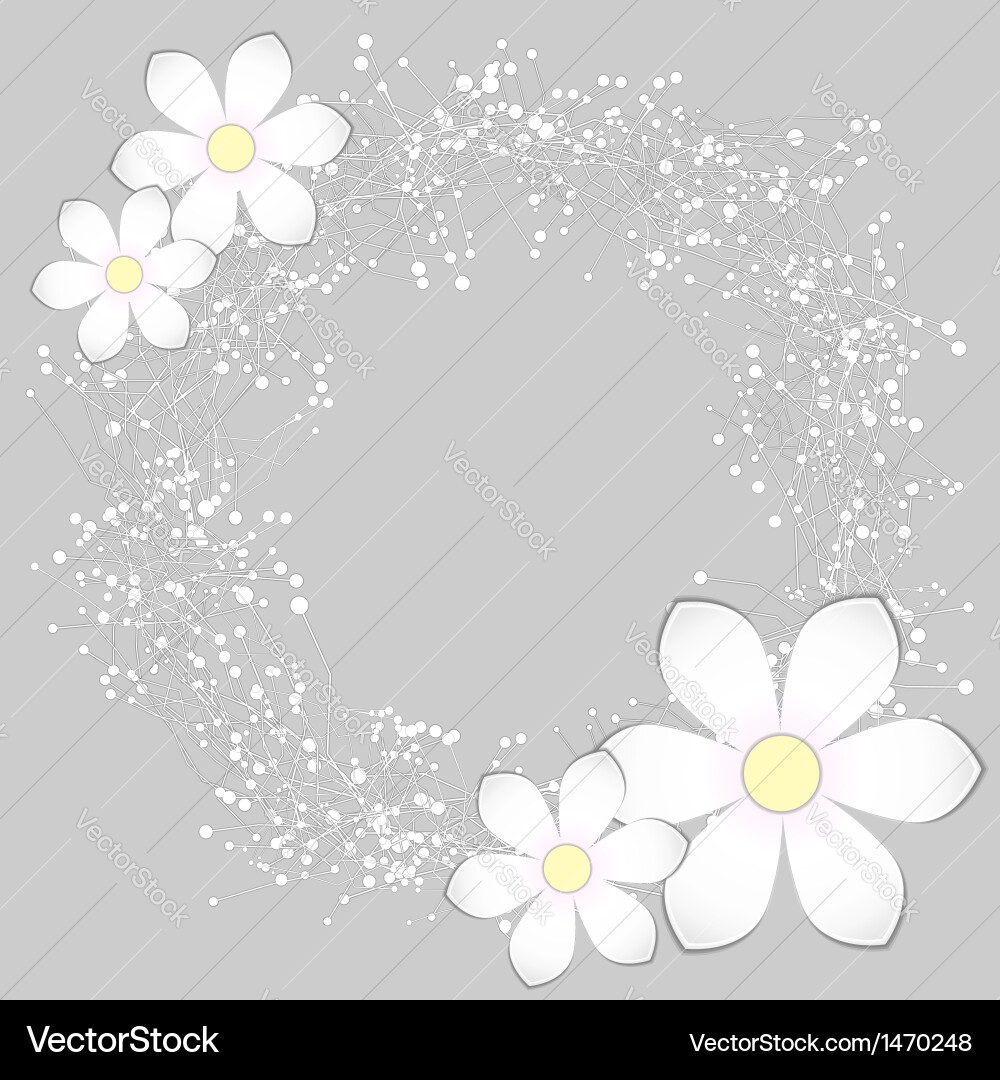 White paper flower card design Royalty Free Vector Image