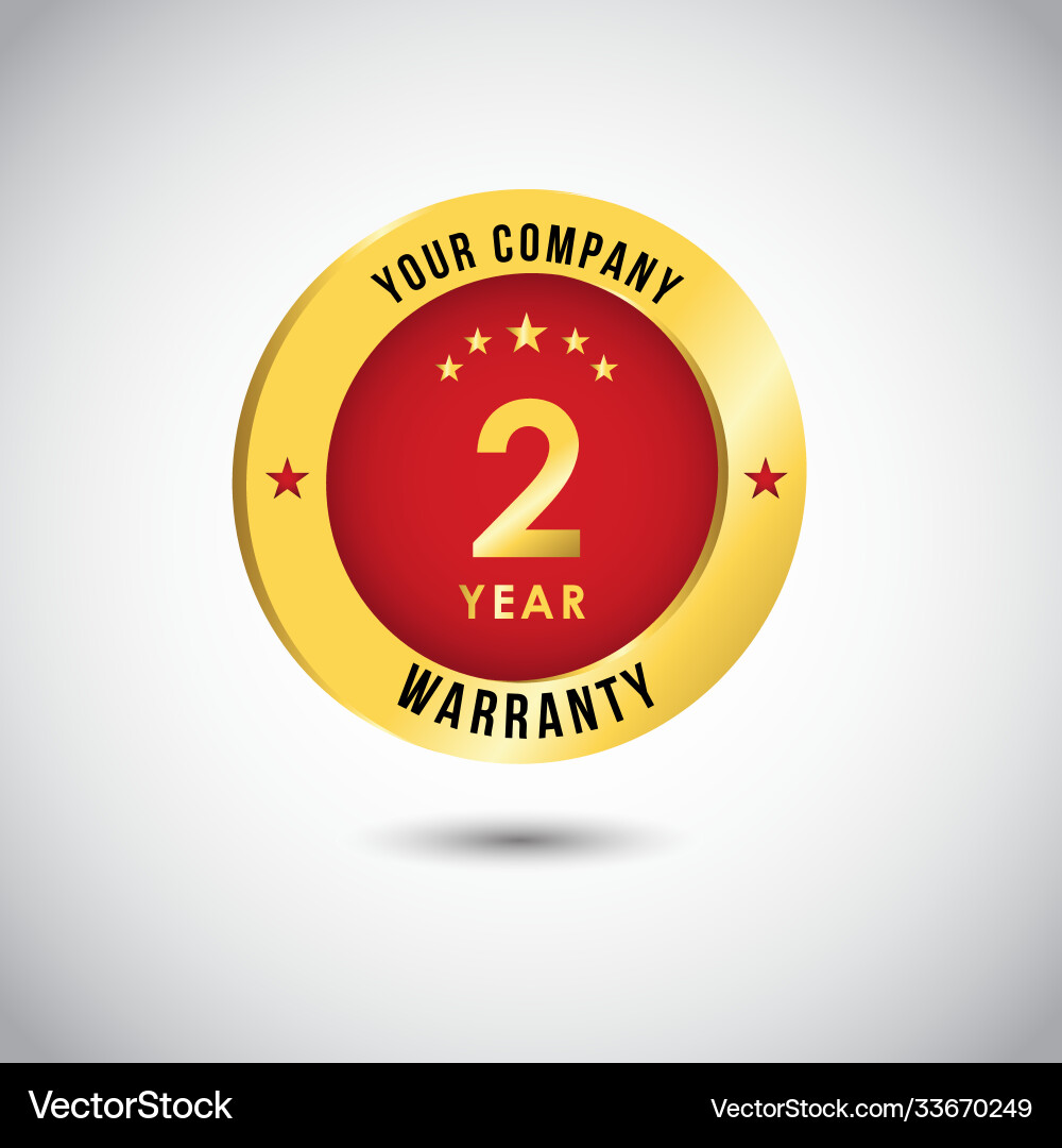 2 year warranty template design Royalty Free Vector Image