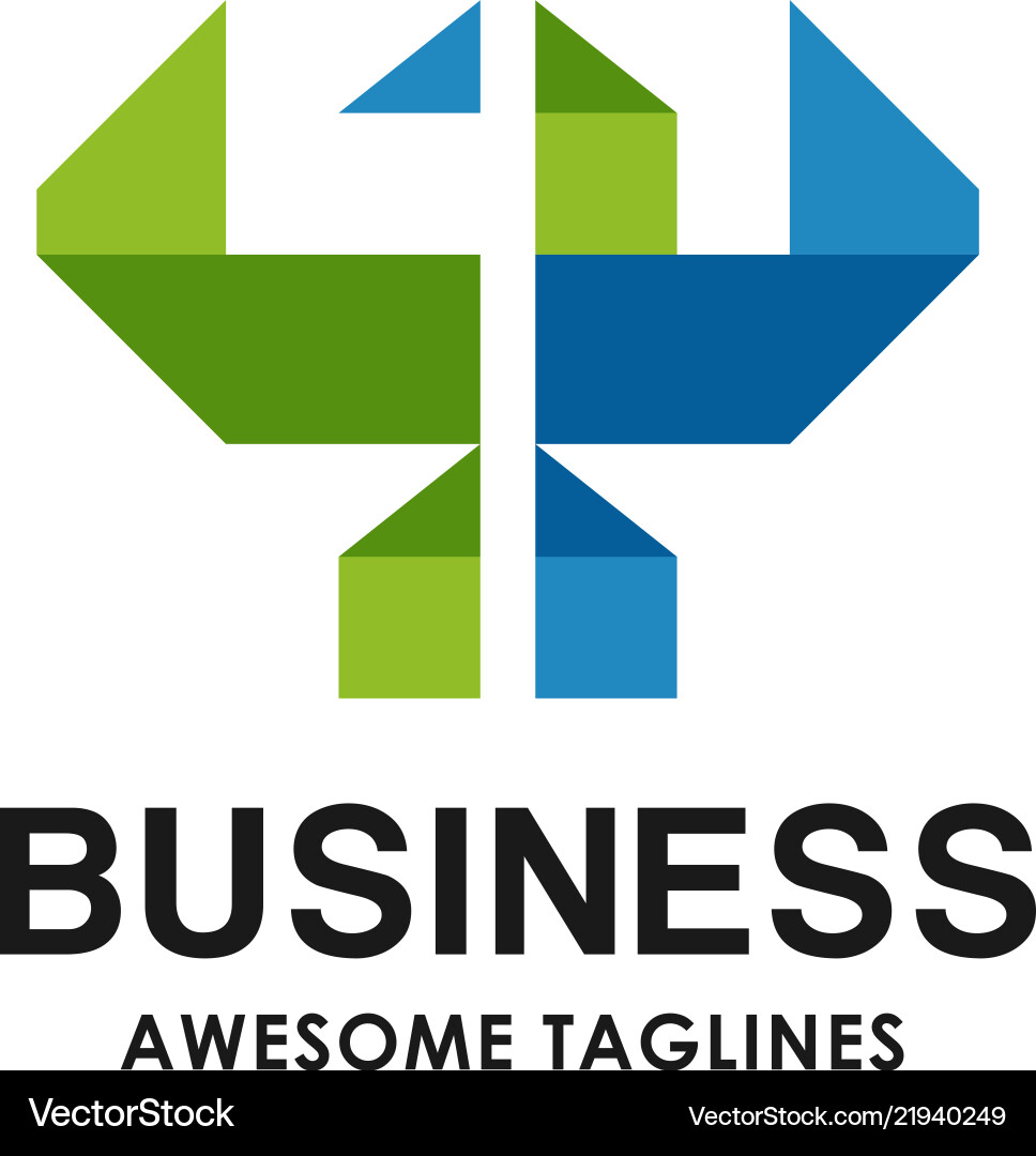 Abstract origami bird sign Royalty Free Vector Image