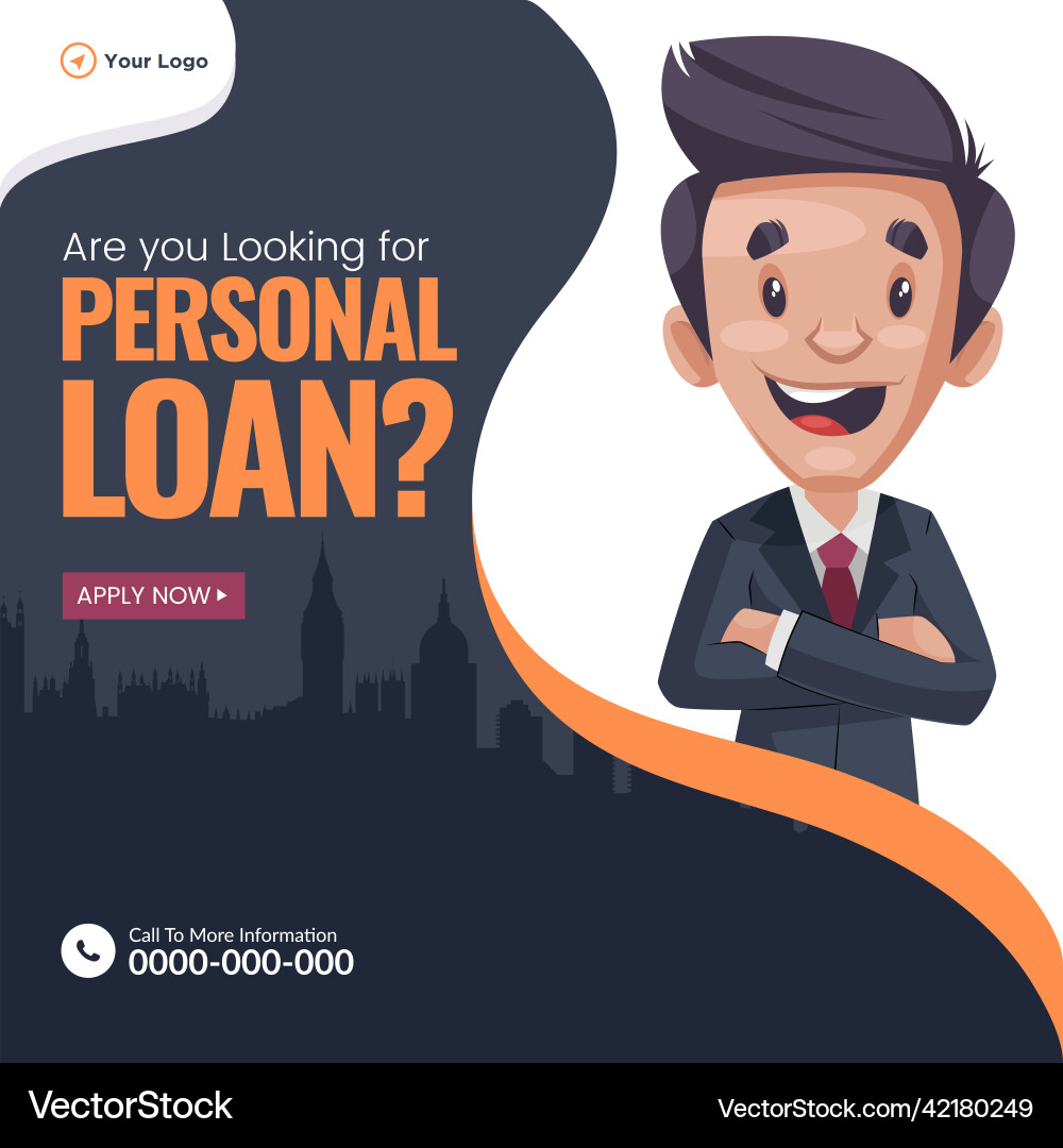 Banner design of personal loan Royalty Free Vector Image