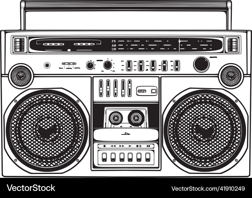 Boombox in cartoon style Royalty Free Vector Image