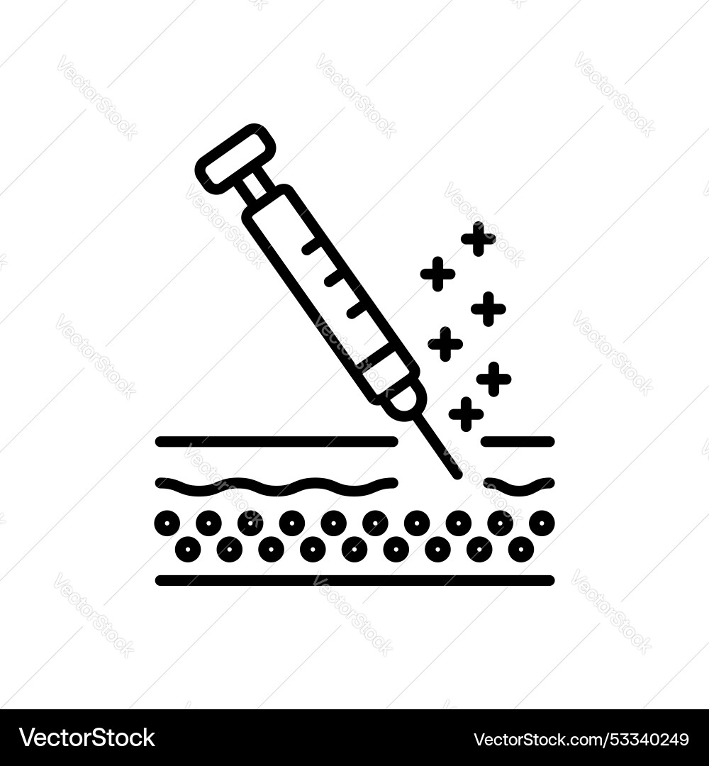 Botox injection icon set filler face skin Vector Image