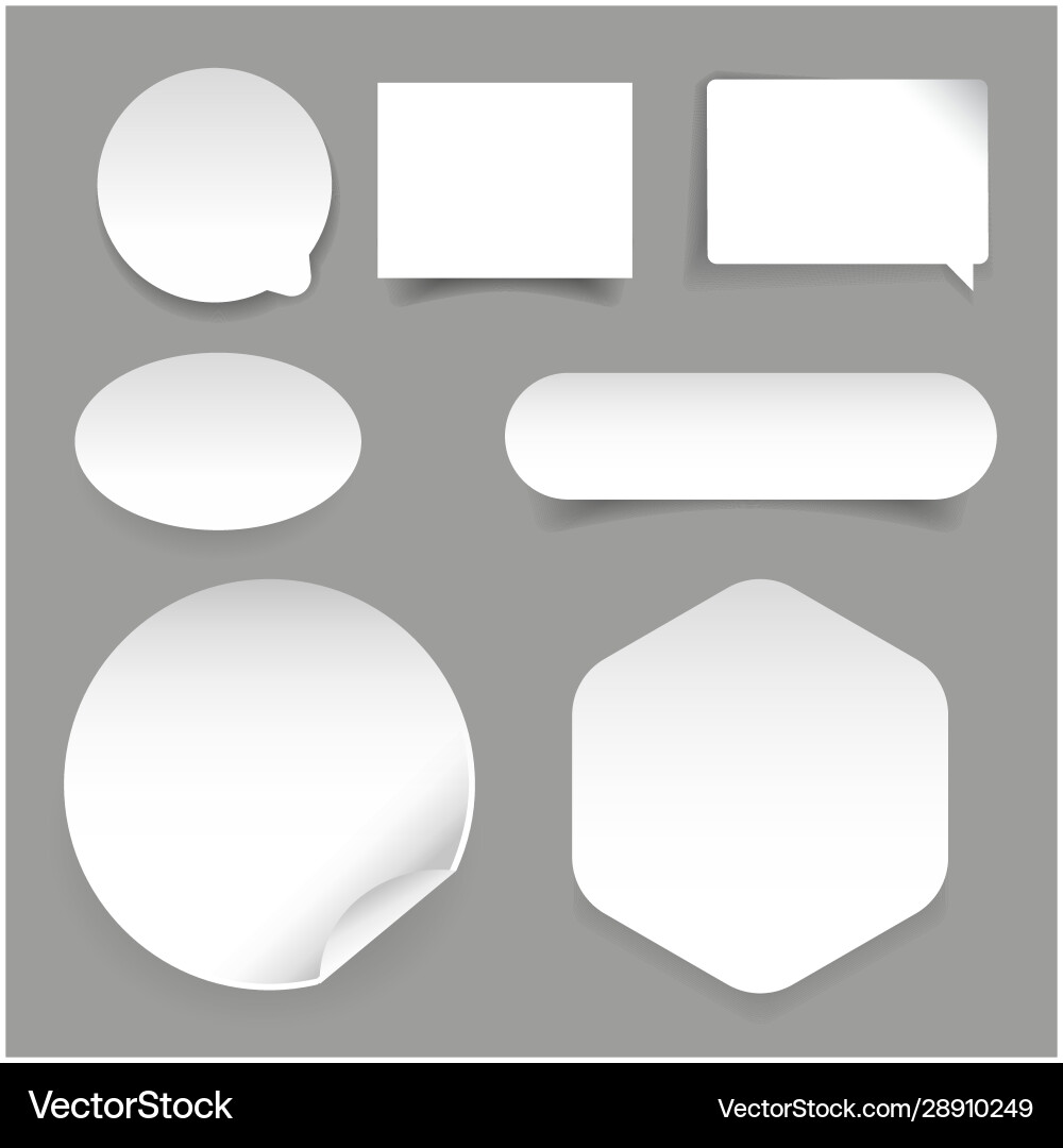 Empty sticker set different shapes Royalty Free Vector Image