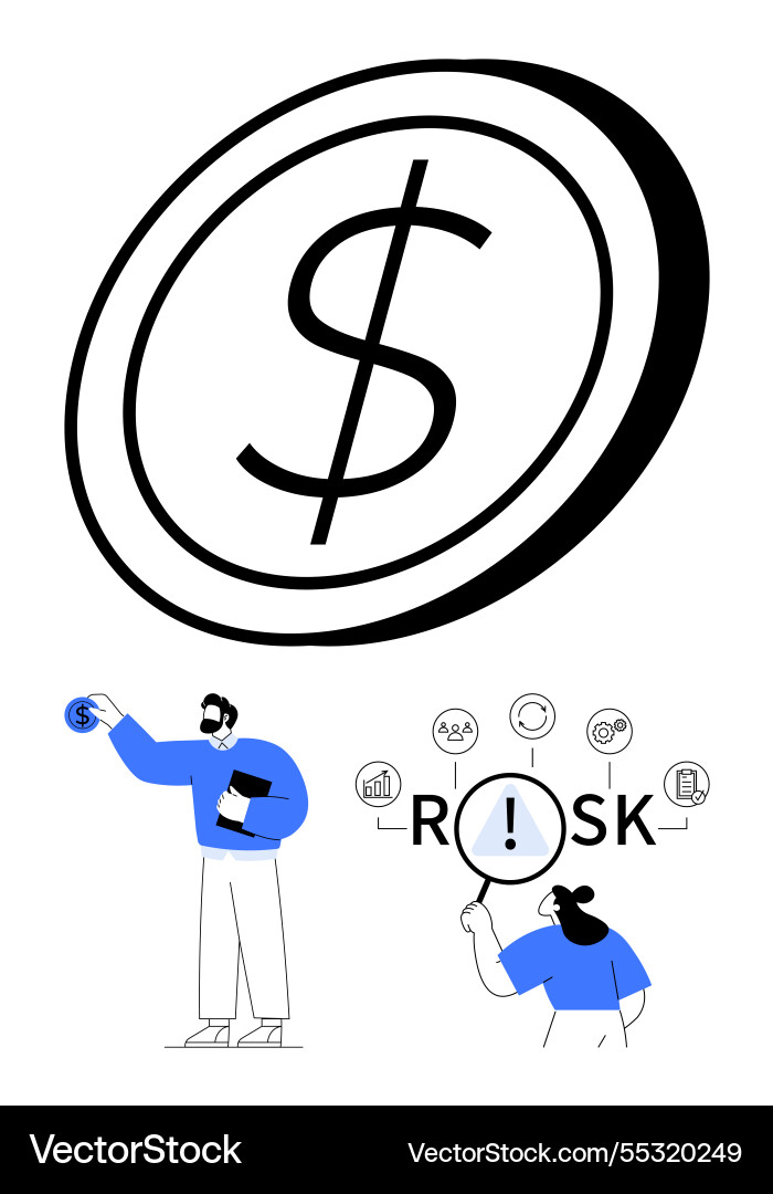 Financial risk analysis and economic decision Vector Image