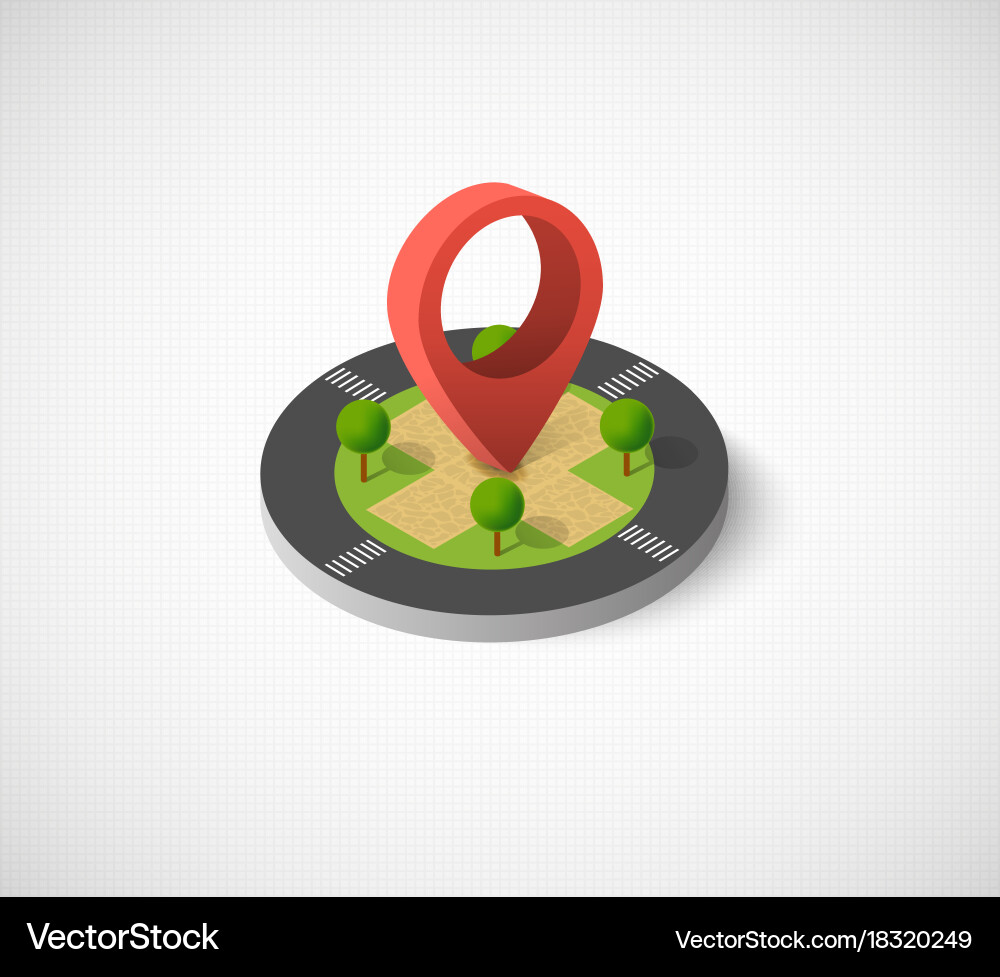 Isometric City Standort Icon Lizenzfreies Vektorbild