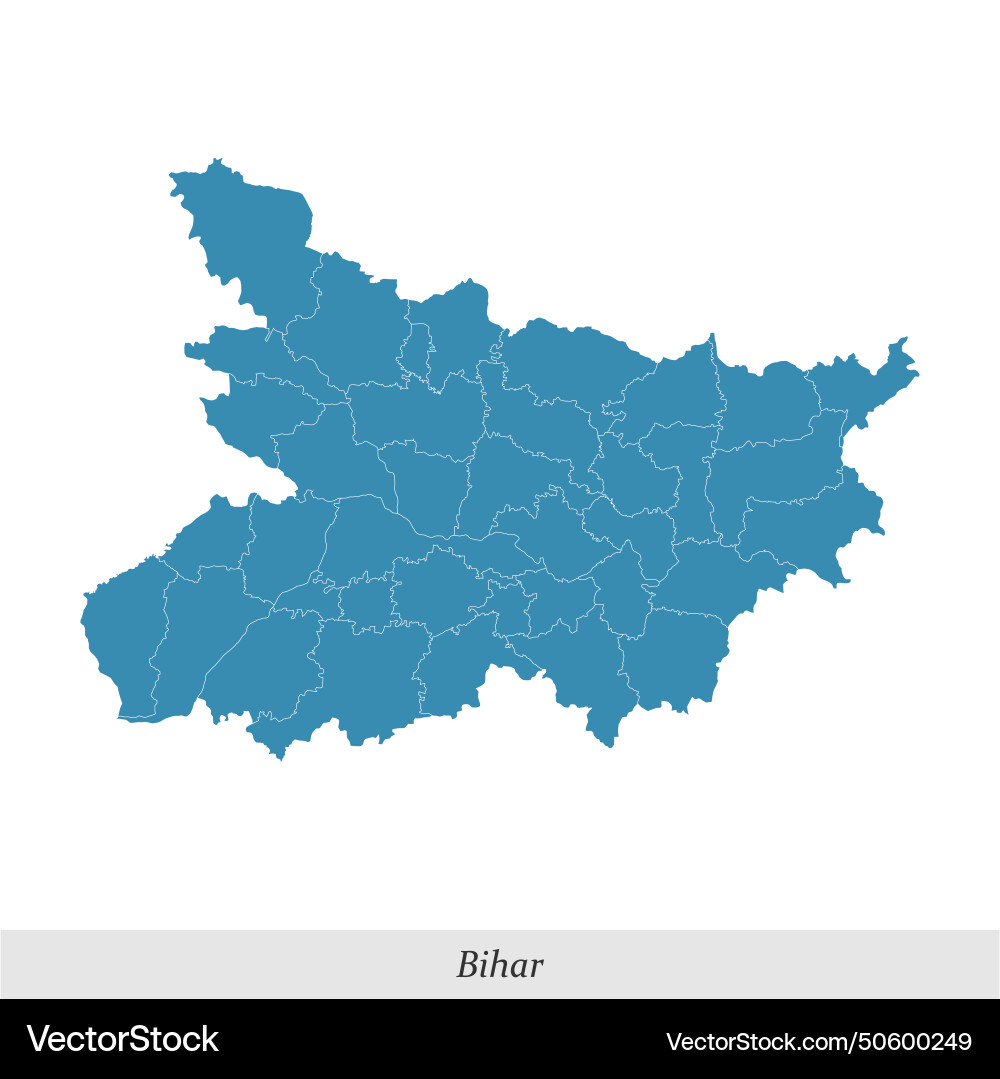 Map of bihar is a state india with districts Vector Image