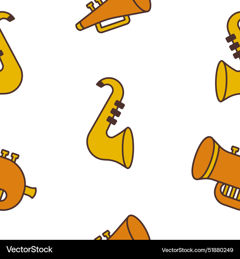 Musical instruments seamless pattern Royalty Free Vector