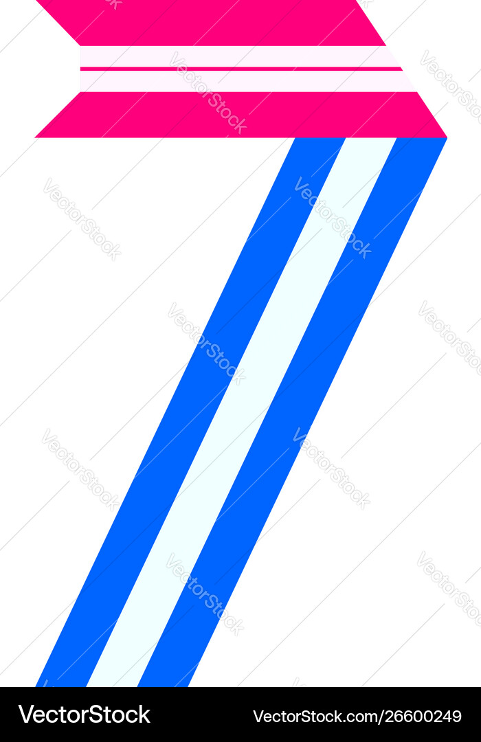 Number folded from two colored paper tape Vector Image