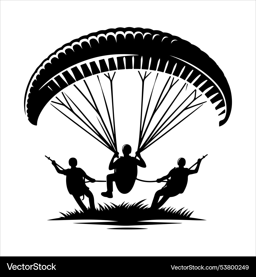 Paraglider silhouette Royalty Free Vector Image