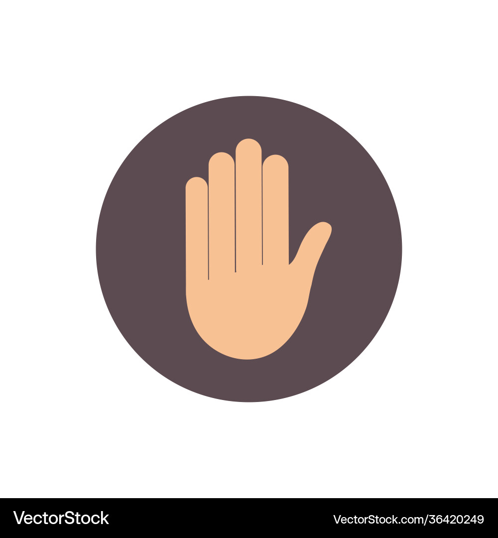 Raised Hand Icon - Communication Royalty Free Vector Image