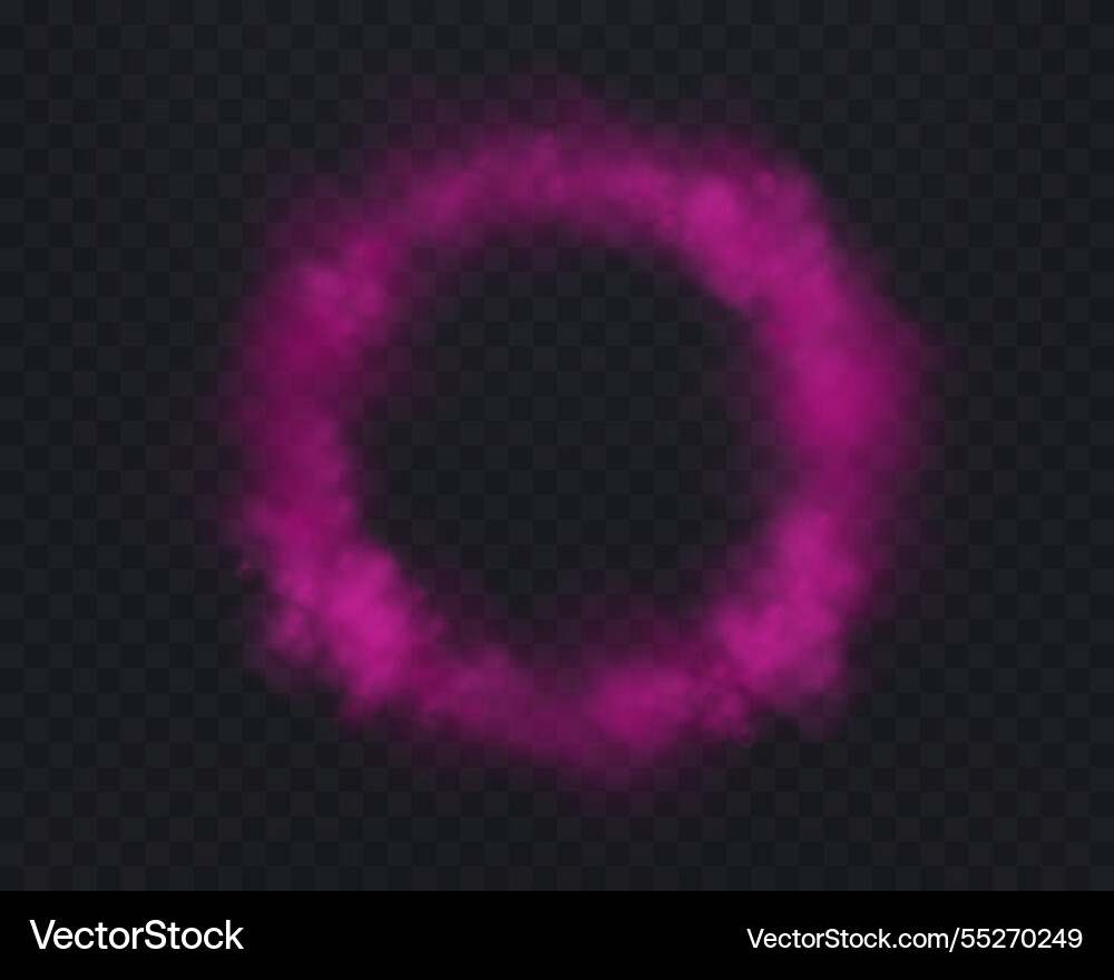 Realistic pink smoke circle or haze Royalty Free Vector
