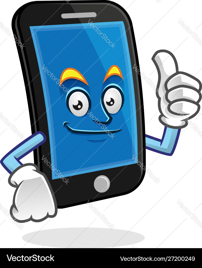 Smart phone character design Royalty Free Vector Image