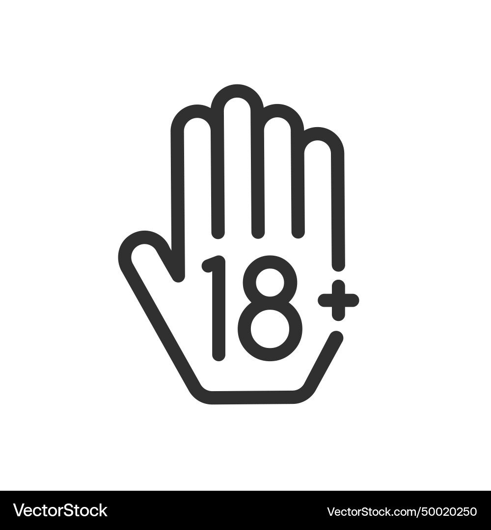 18 years old age limit sign restriction icon Vector Image