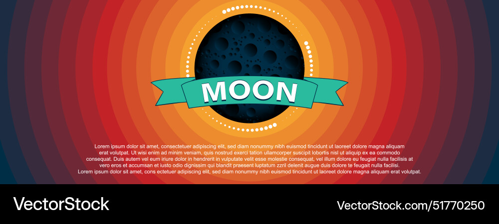 Abstract colorful summer banner with moon Vector Image