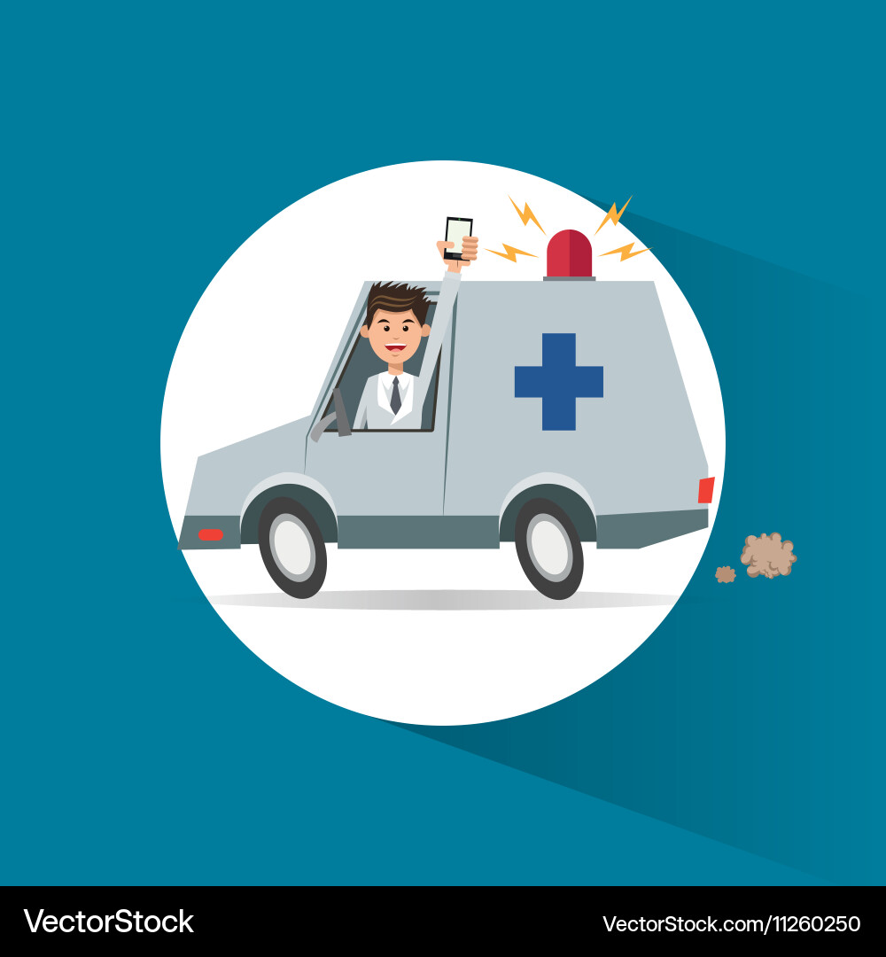 Ambulance vehicle and transportation design Vector Image