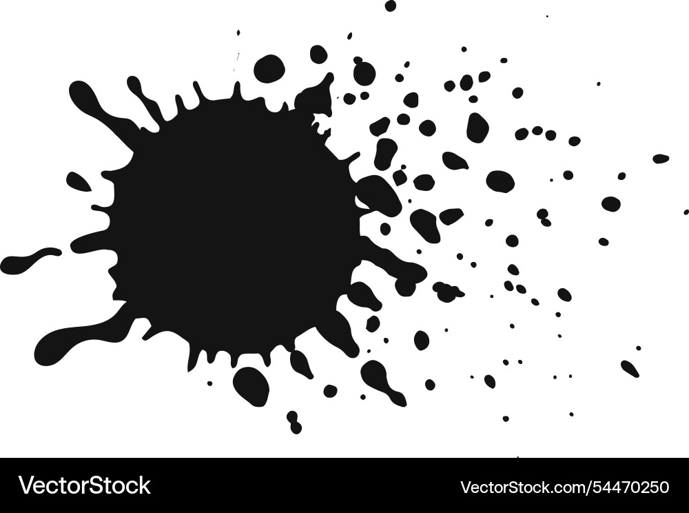 Black ink splashes and spreads on a white Vector Image