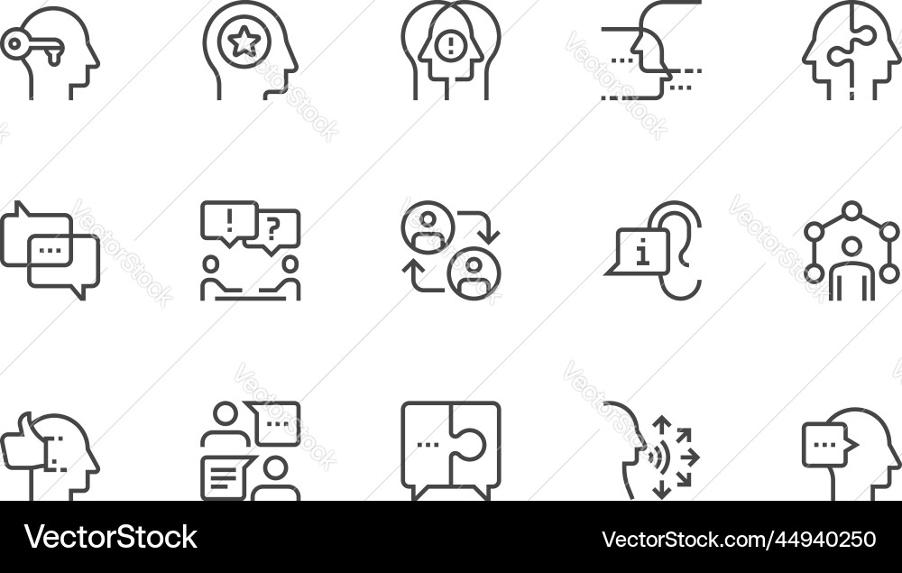 Communication line icons Royalty Free Vector Image