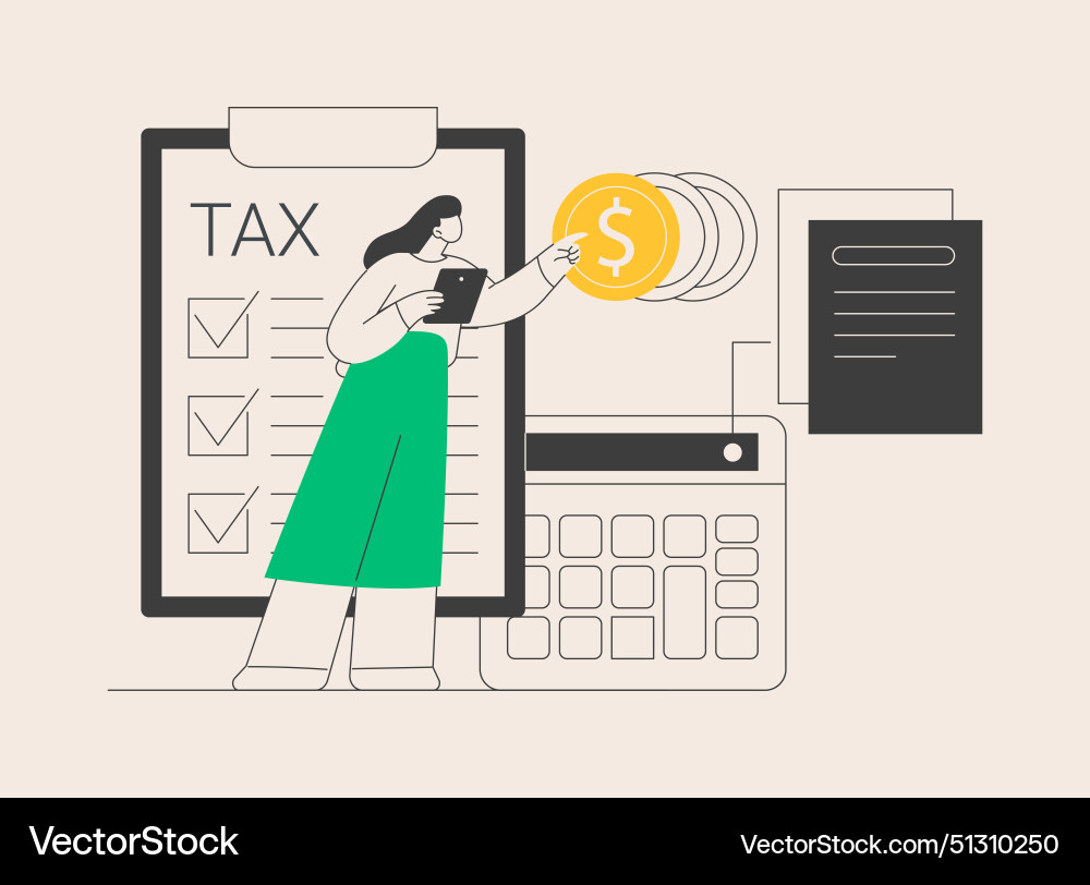 Doing your taxes abstract concept Royalty Free Vector Image