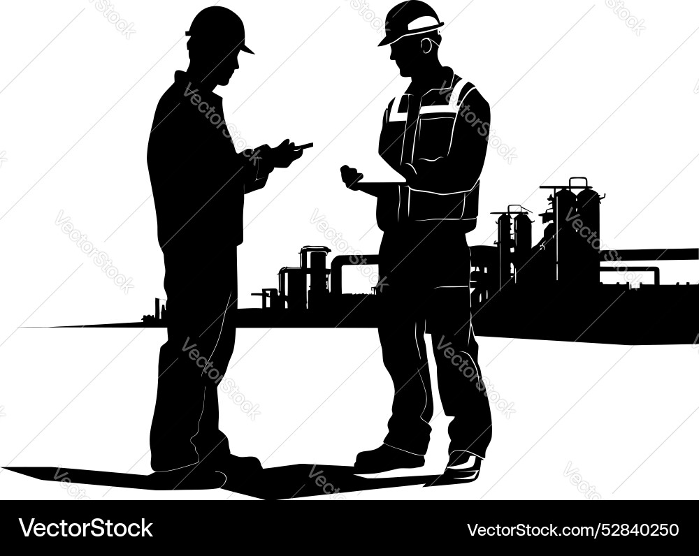 Engineering ensemble paper holding engineers Vector Image