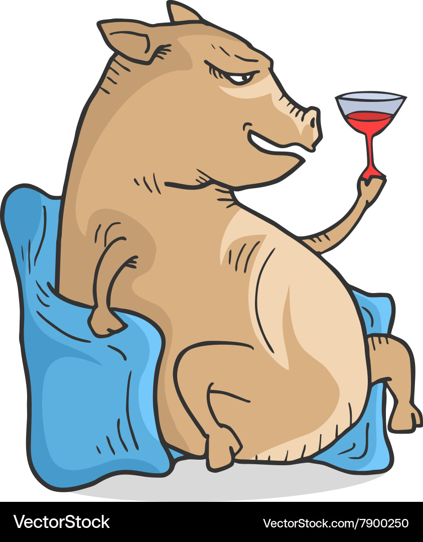 Fat pig Royalty Free Vector Image - VectorStock