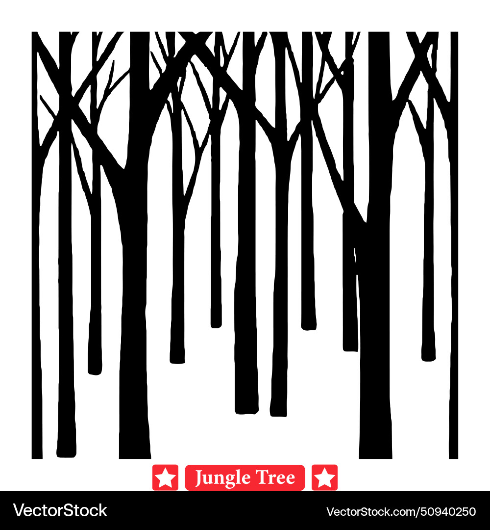 Green jungle canopy authentic tree Royalty Free Vector Image