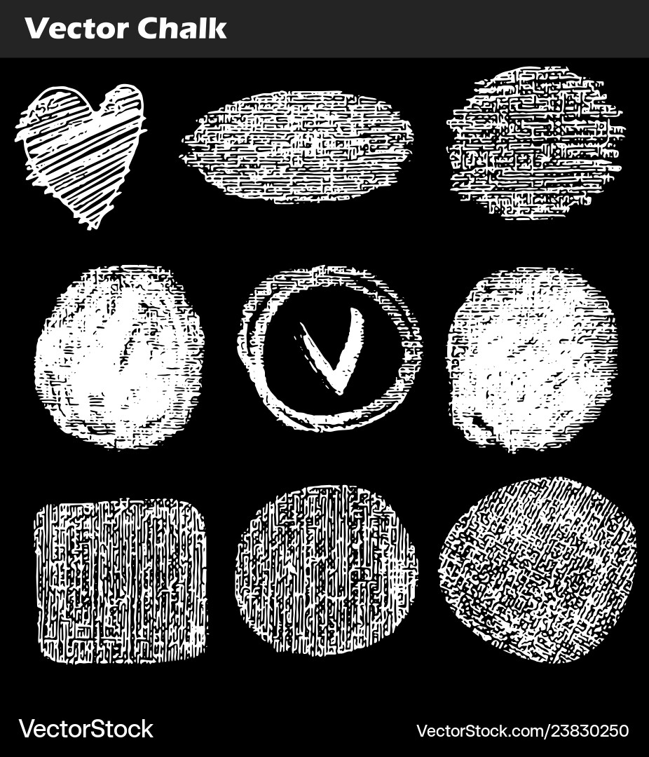 Hand drawn chalk circle frames Royalty Free Vector Image