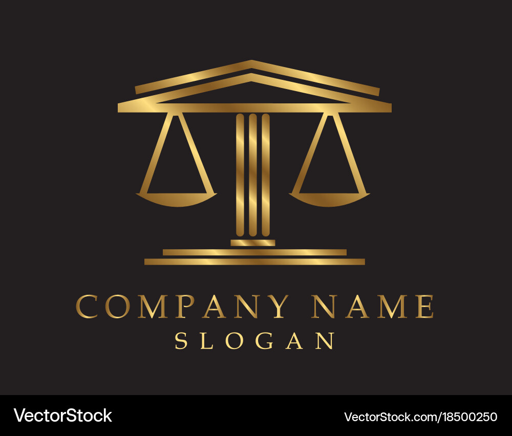 Lawyer logotype black background Royalty Free Vector Image