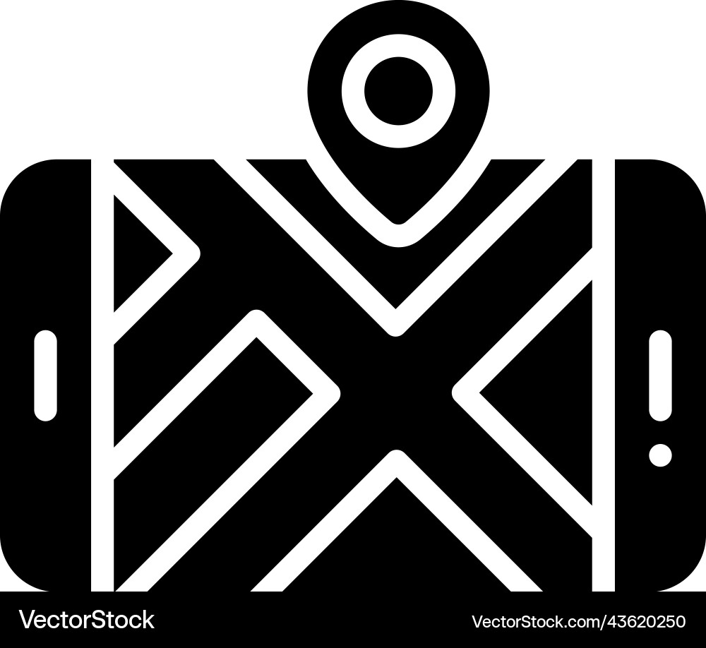 Map on smartphone icon location and navigation Vector Image