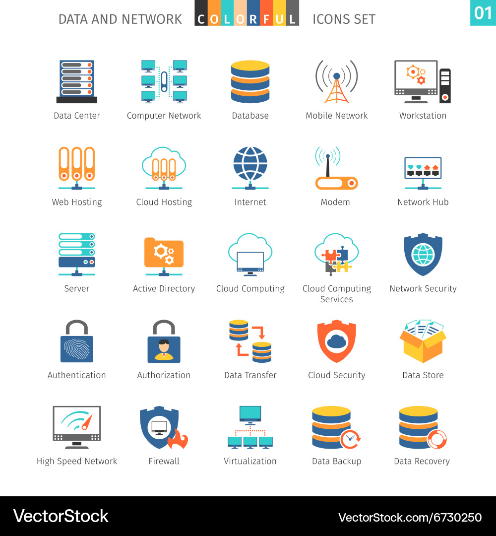 Networks set 01 Royalty Free Vector Image - VectorStock