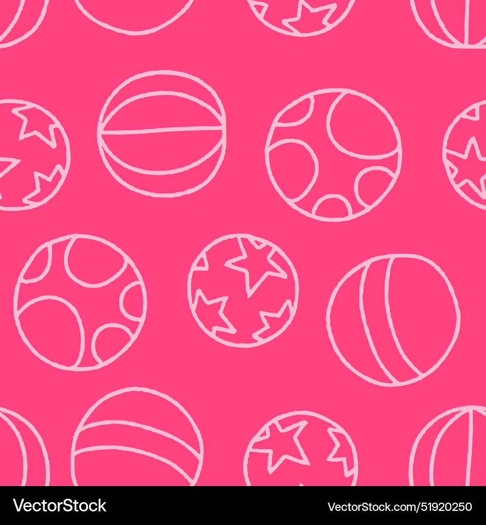 Outline bunch of ball seamless pattern design Vector Image