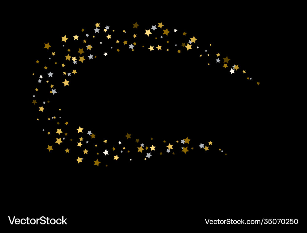 Stream from gold and silver stars Royalty Free Vector Image
