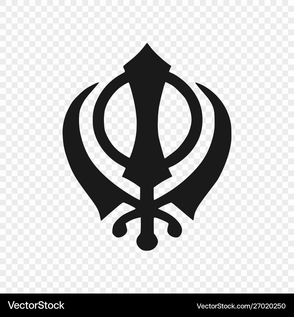 Sikhism Symbol Silver Metal Sign Khanda Sikh Religious Craft, For
