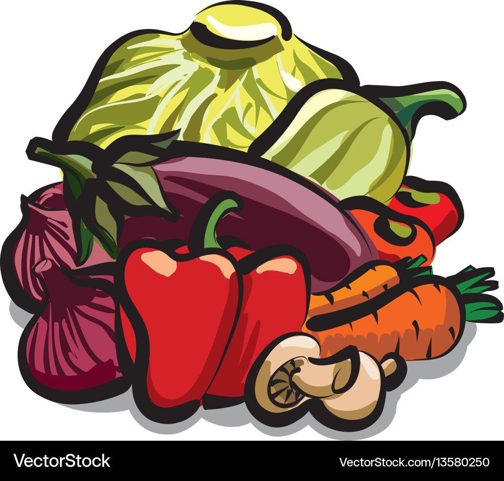 Vegetables for nutrition Royalty Free Vector Image