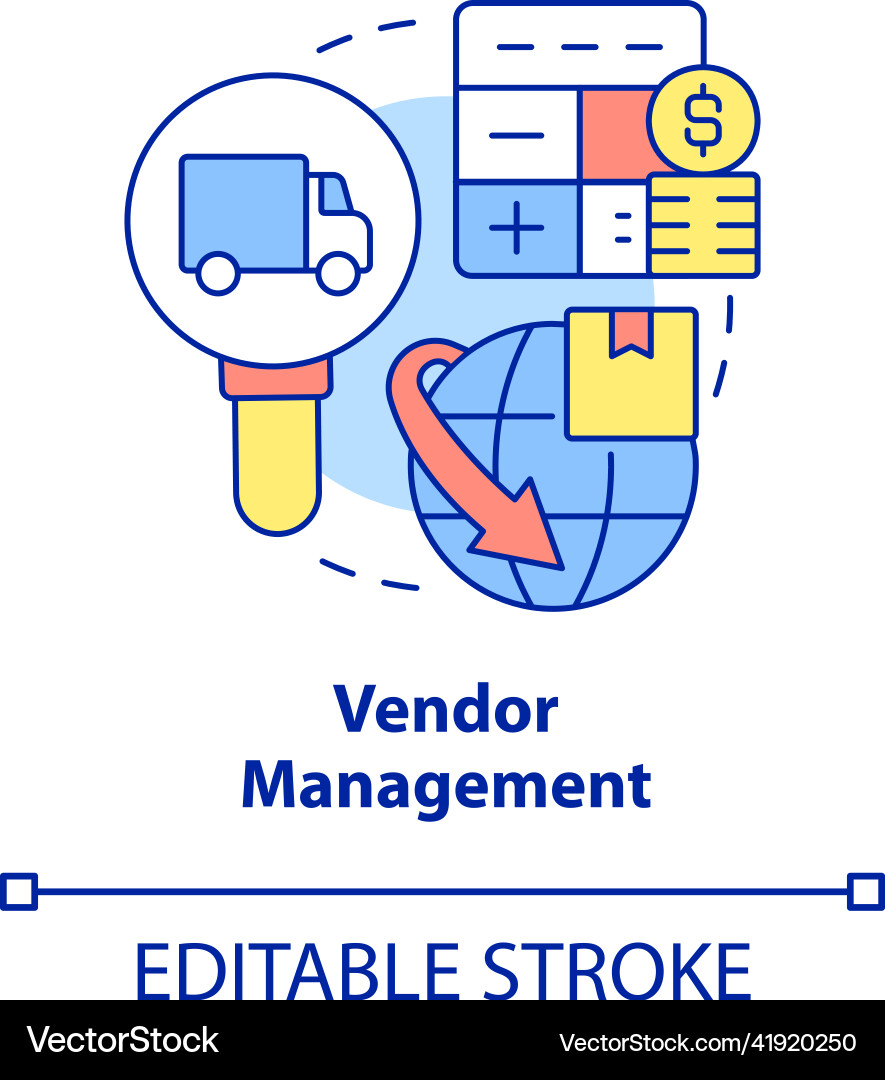 Vendor management concept icon Royalty Free Vector Image