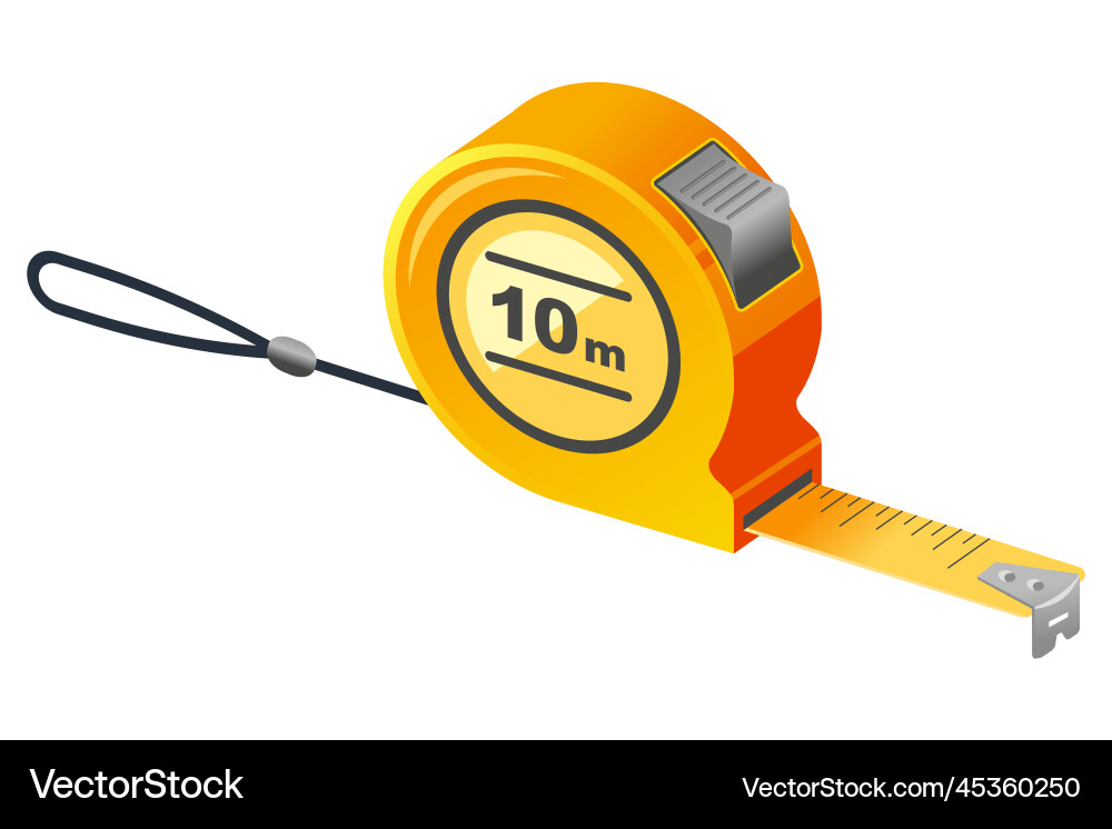 Voluminous yellow construction tape for measuring Vector Image