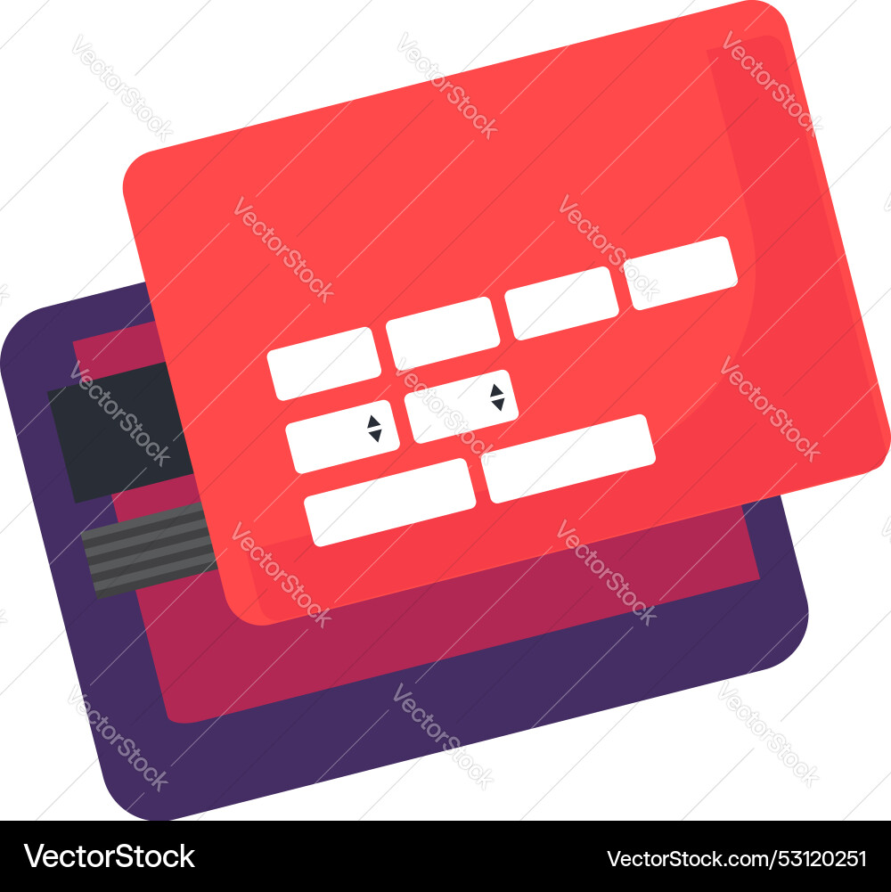 Bank card icon business element Royalty Free Vector Image
