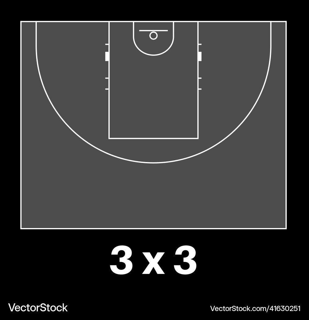 Basketball Half Court Diagram 3D Model Basketball Half Court
