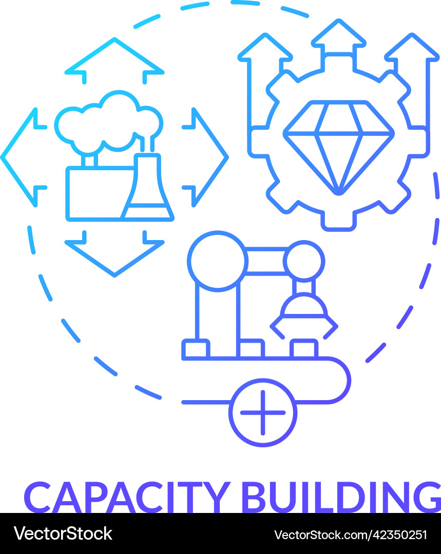 Capacity building blue gradient concept icon Vector Image