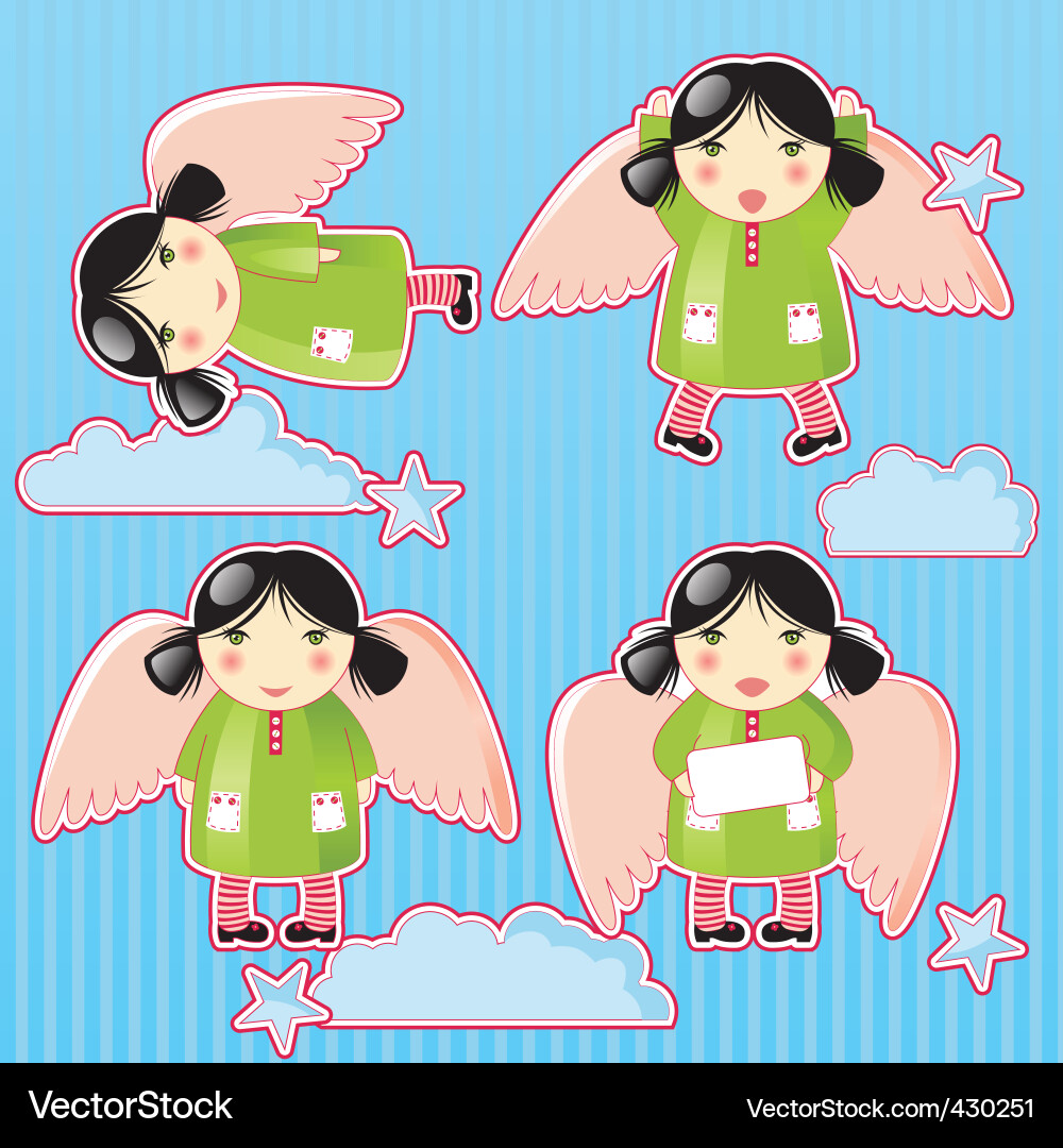 Cartoon angels Royalty Free Vector Image - VectorStock